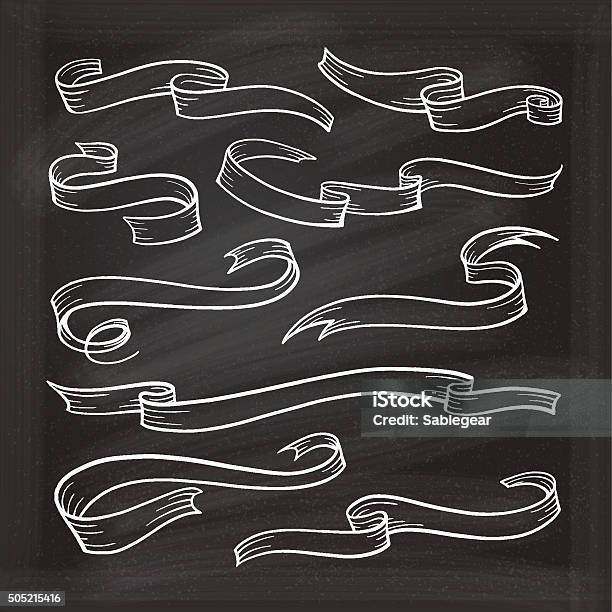 Vector Scrolls Set On The Chalkboard Stock Illustration Download