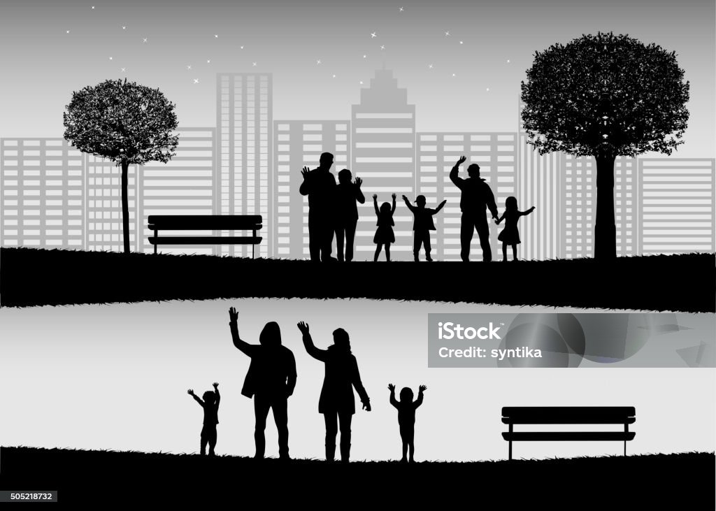 Ilustración De Familia Siluetas En La Naturaleza Y Más Vectores Libres
