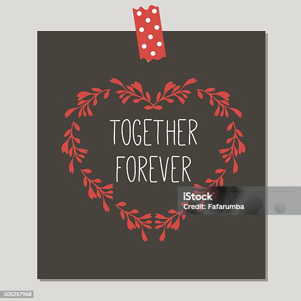 Kartu Lucu Yang Digambar Tangan Dengan Desain Cinta Ilustrasi Stok