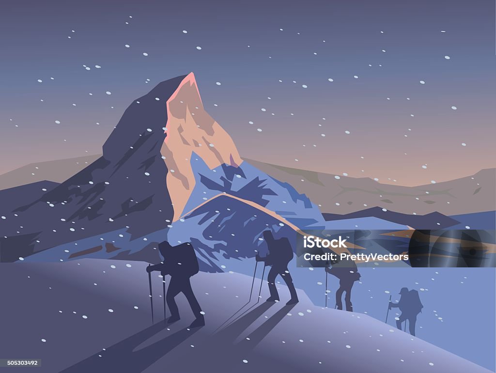 Pendaki Mendaki Gunung Ilustrasi Vektor Ilustrasi Stok Unduh Gambar