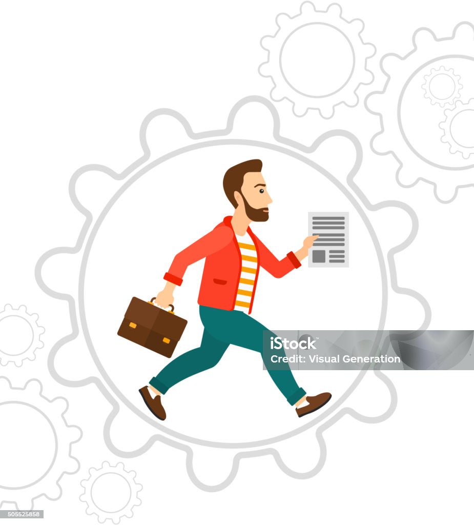 Man 실행 내부 기어 개발에 대한 스톡 벡터 아트 및 기타 이미지 개발 경영자 기어 기계 부분 Istock