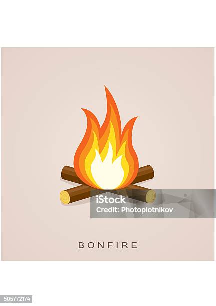 Api Unggun Dengan Kayu Bakar Ilustrasi Fektor Ilustrasi Stok Unduh
