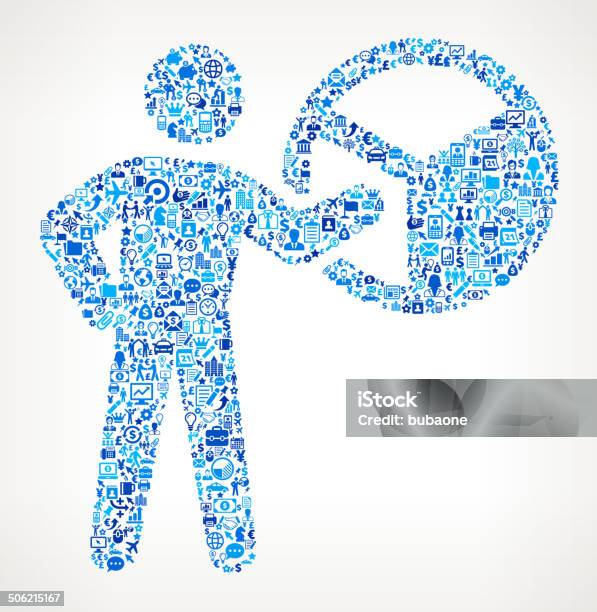 Stick Figure Presentation On Business Royalty Free Vector Art Pattern