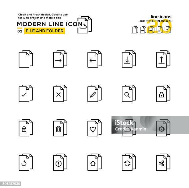 File And Folder Icon Set向量圖形及更多下載圖片 下載 傳送 分享 Istock