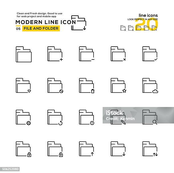 File And Folder Icon Set向量圖形及更多下載圖片 下載 傳送 分享 Istock
