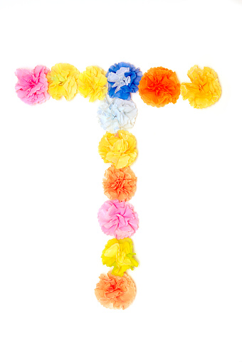 T 알파벳 꽃 만든 종이 Craftwork 0명에 대한 스톡 사진 및 기타 이미지 0명 개념 개념과 주제 Istock
