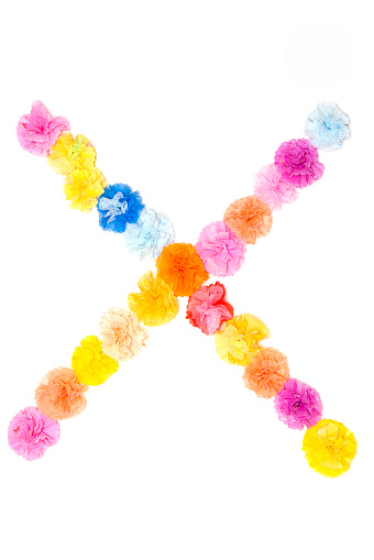 X 알파벳 꽃 만든 종이 Craftwork 0명에 대한 스톡 사진 및 기타 이미지 0명 개념 개념과 주제 Istock