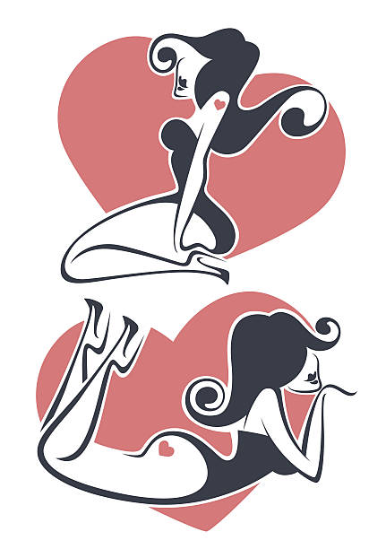 180 Classic Pin Up Poses Drawing Stock Illustrations Royalty Free