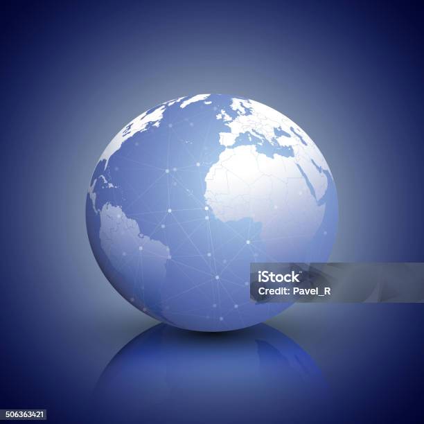 Globe 네트워크 연결 블루 디자인 배경기술 벡터 일러스트레이션 0명에 대한 스톡 벡터 아트 및 기타 이미지 0명
