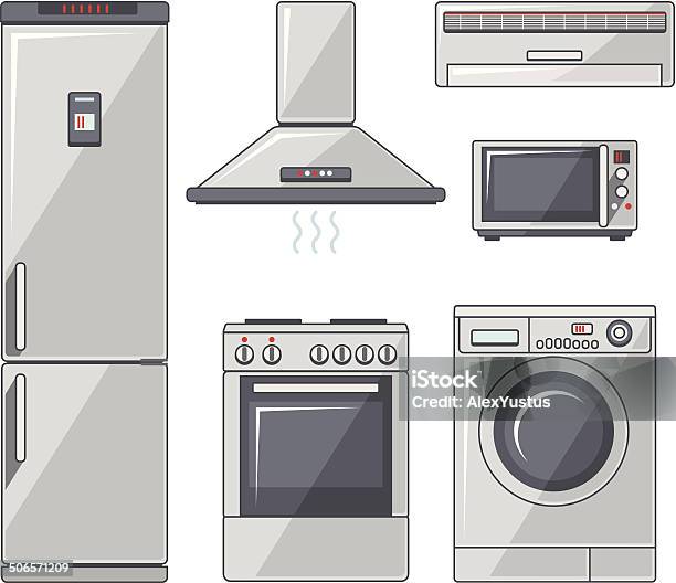 Set Of Household Appliances向量圖形及更多一組物體圖片 一組物體 住宅廚房 住宅房間 Istock