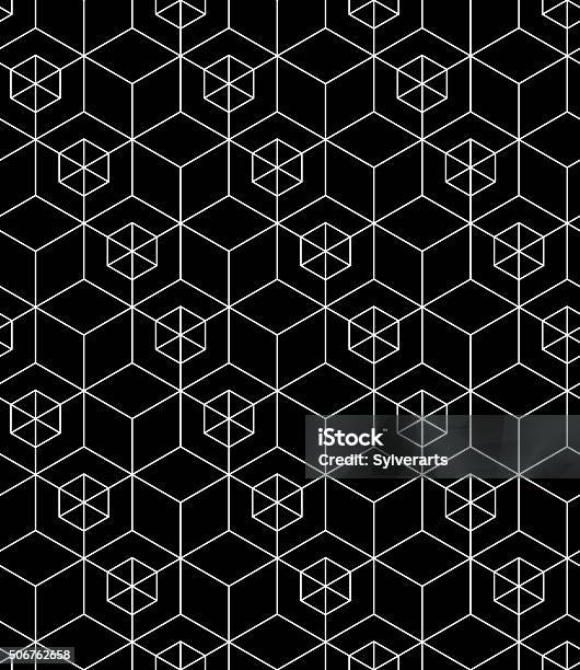 Hitam Dan Putih Bertekstur Abstrak Pola Mulus Geometris Vektor