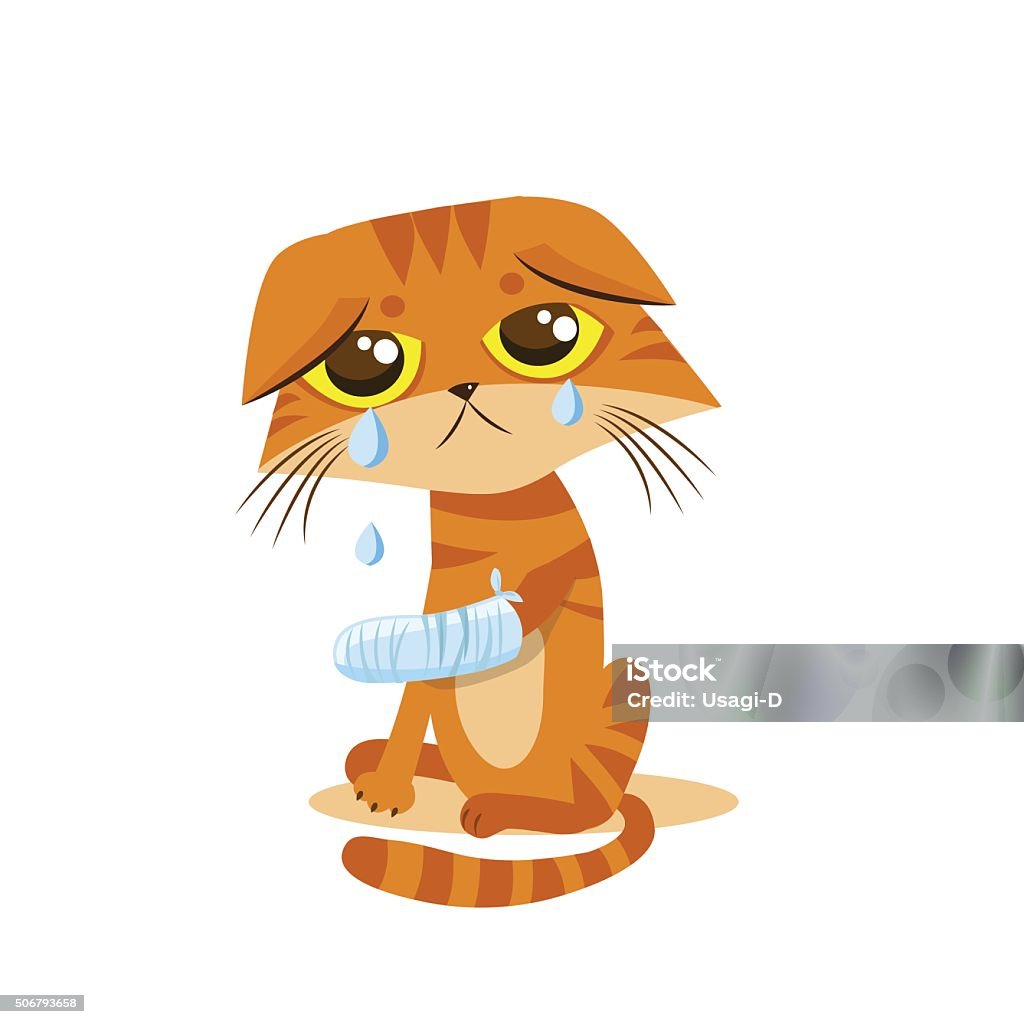 Sad Crying Cat Cartoon Vector Illustration Crying Cat Meme Stockvectorkunst En Meer Beelden Van