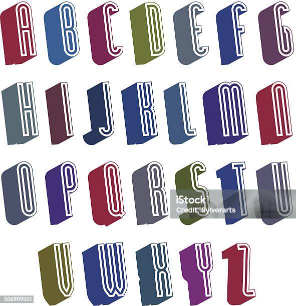 Font 3d Dengan Gaya Yang Baik Huruf Berbentuk Sederhana Alfabet