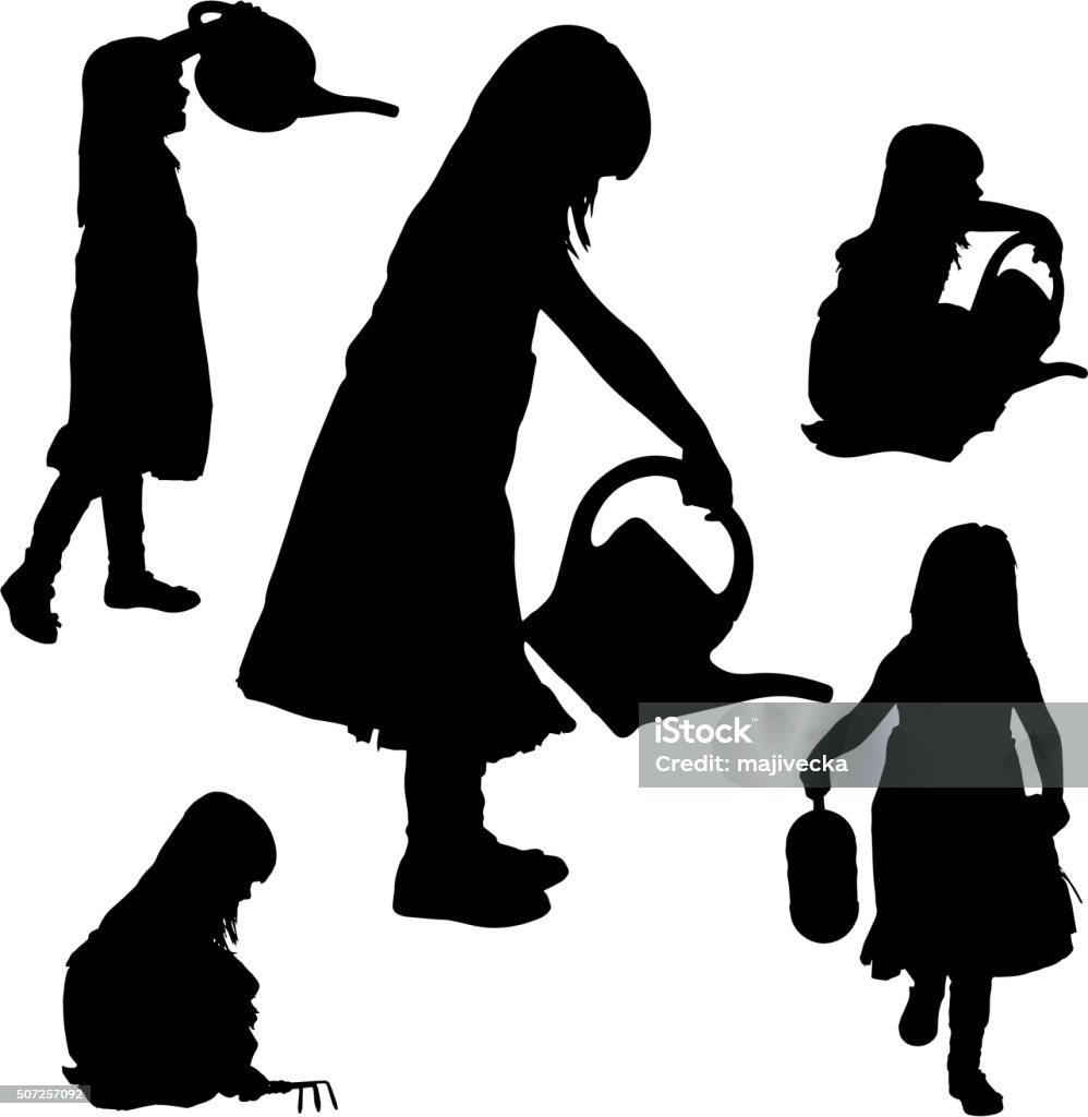 Ilustración De Vector De Silueta De Chica Y Más Vectores Libres De Derechos De Adulto Adulto