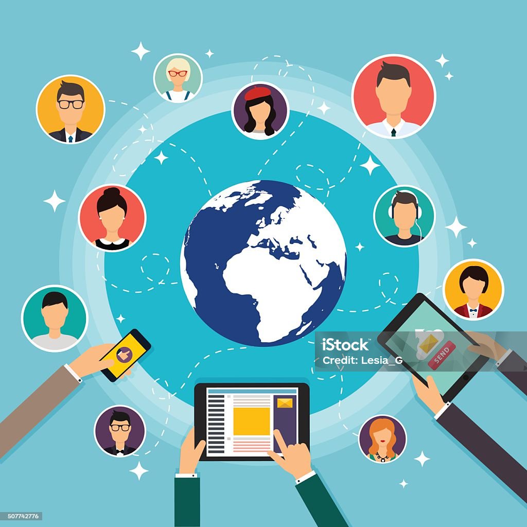 Social Network Vector Concept Flat Design Illustration For Web Stock ... Social Network Vector Concept Flat Design Illustration For Web Stock ...