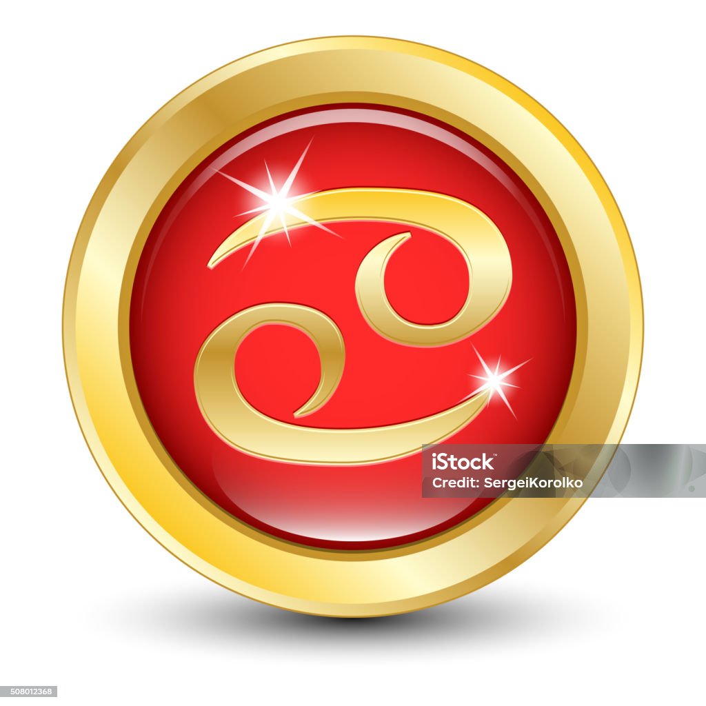 Golden Zodiac Sign Cancer Vector Stock Illustration Download Image