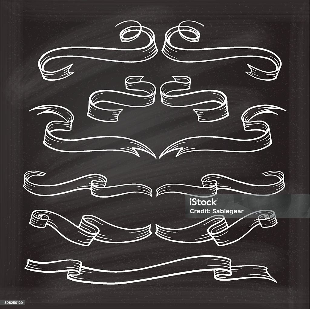 Vector Scrolls Set On The Chalkboard Stock Illustration Download