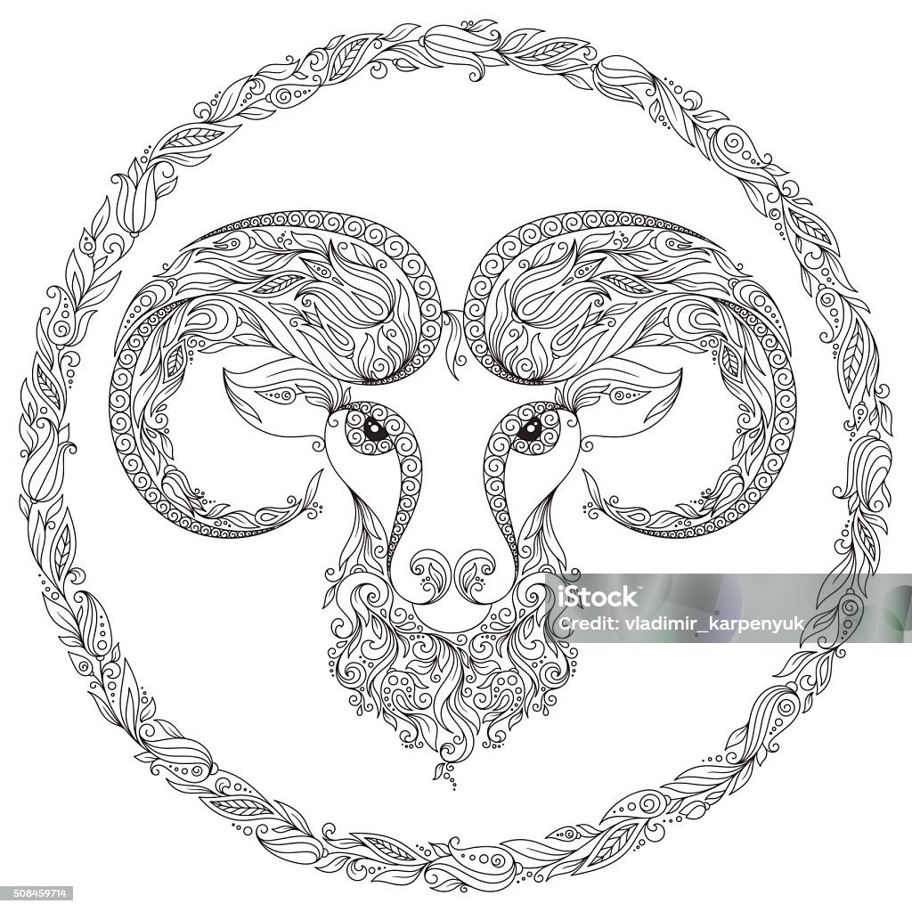 Pola Untuk Mewarnai Buku Zodiak Aries Ilustrasi Stok Unduh Gambar Sekarang Cancer