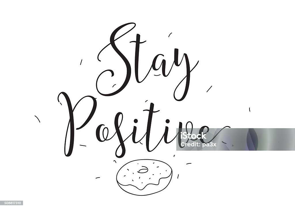 Bleiben Sie Positiv Inschrift Grußkarte Mit Kalligrafie Handgezeichnet