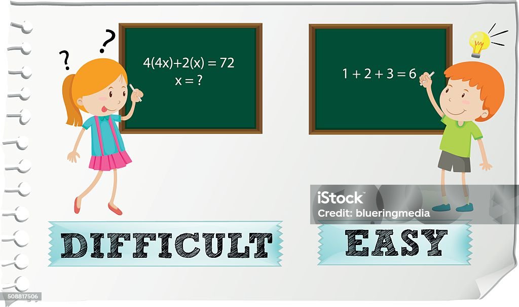 Opposite Adjectives Difficult And Easy向量圖形及更多一個物體圖片 - 一個物體, 兒童, 切斷 - iStock Opposite Adjectives Difficult And Easy向量圖形及更多一個物體圖片 - 一個物體, 兒童, 切斷 - iStock