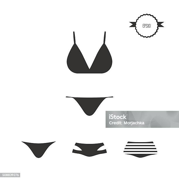 Ilustración De Traje Baño Conjunto De Iconos Simple Aislado Sobre Fondo