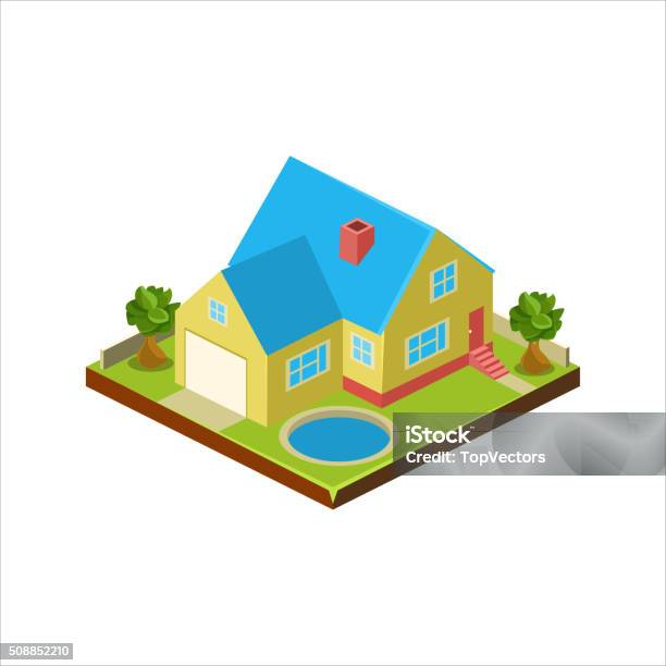 Ikon Isometrik Mewakili Rumah Modern Dengan Halaman Belakang Ilustrasi ... Ikon Isometrik Mewakili Rumah Modern Dengan Halaman Belakang Ilustrasi ...