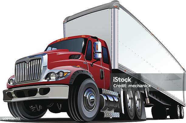 Cartoon Semi Truck向量圖形及更多鉸接式貨車圖片 鉸接式貨車 貨車 拖掛車 Istock