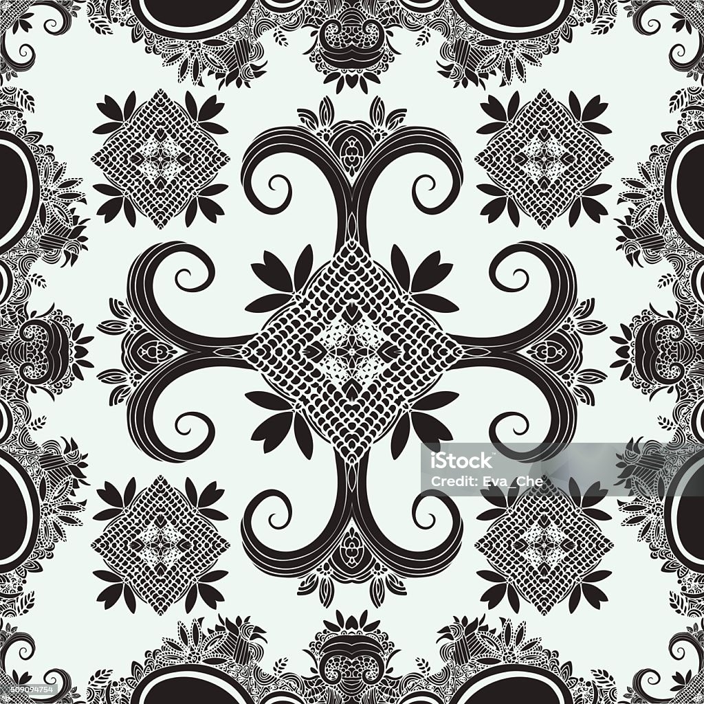 Boho Ornament Texture Monochrome Abstract Floral Plant Natural Seamless