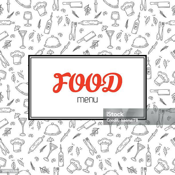 Restaurant Menu Design Menu Template With Hand Drawn Background向量圖形及更多潘