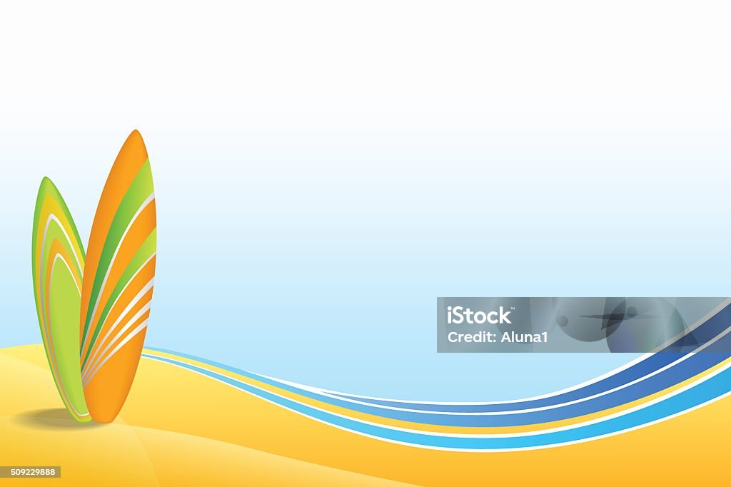 Abstract Background Sea Coast Design Green Surfboards Beach Blue Yellow