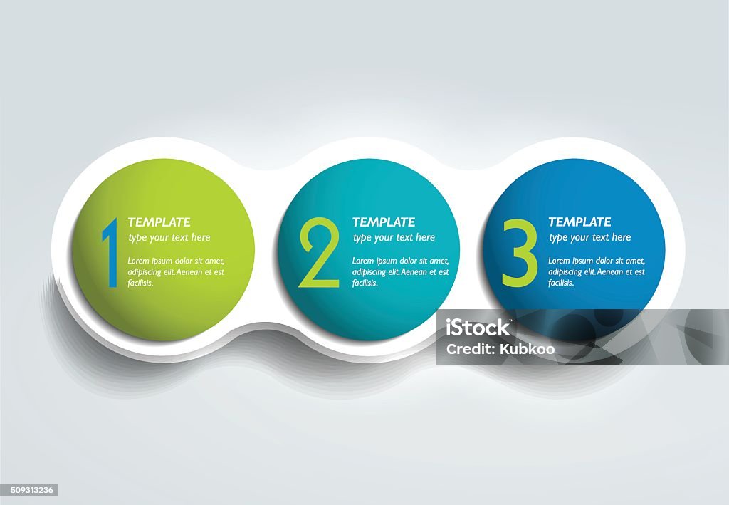 Three Steps Elements Bubble Chart Scheme Diagram Template Infographic