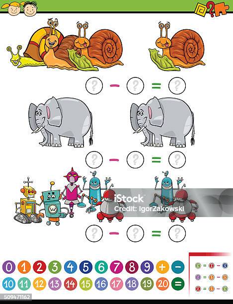 Ilustrasi Kartun Tugas Matematika Ilustrasi Stok Unduh Gambar