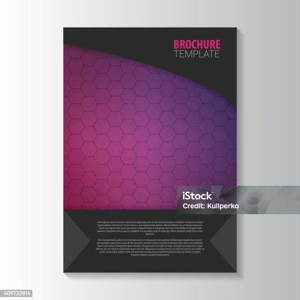 Flyer Template Cover Magazine Brochure Template Hexagon Background向量圖形及