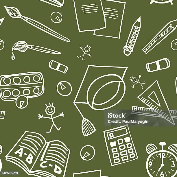 Back To School 공급 Doodles 연속무늬 가을에 대한 스톡 벡터 아트 및 기타 이미지 가을 개인 장식품
