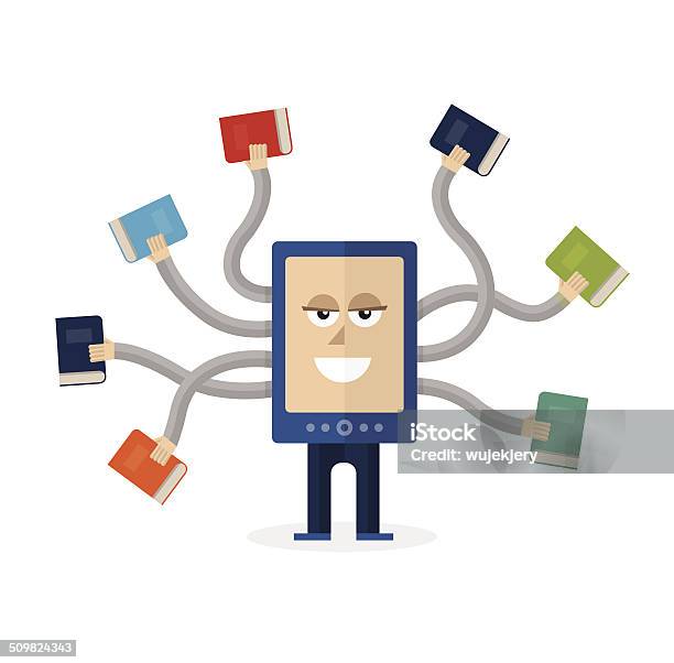 Ilustración De Lector De Libros Electrónicos Carácter Realizar Una