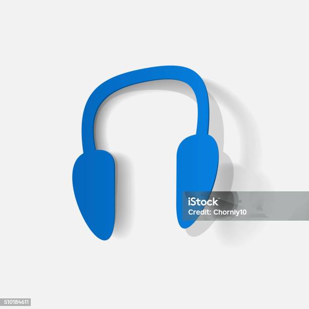 Stiker Terpotong Kertas Headphone Nirkabel Ilustrasi Stok Unduh