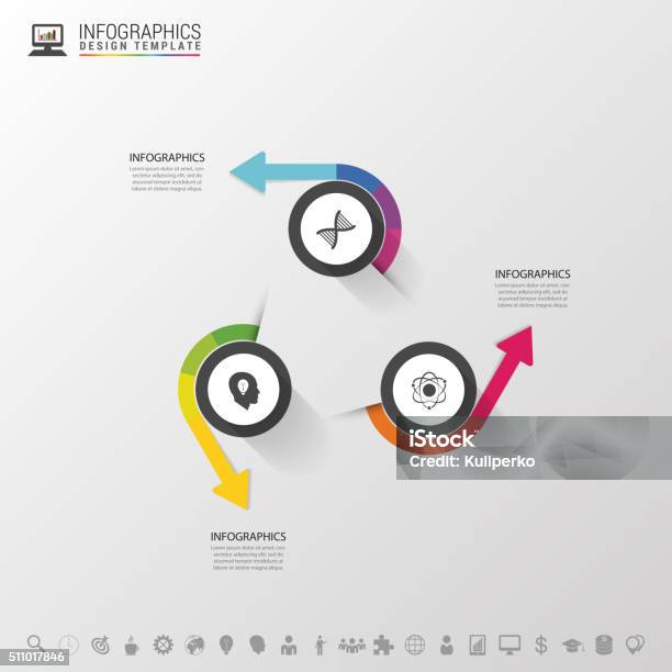 Infographic Design Circles On The Grey Background Vector Illustration