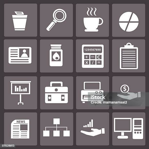Business Office 아이콘 세트 벡터 0명에 대한 스톡 벡터 아트 및 기타 이미지 0명 가방 그래프 Istock