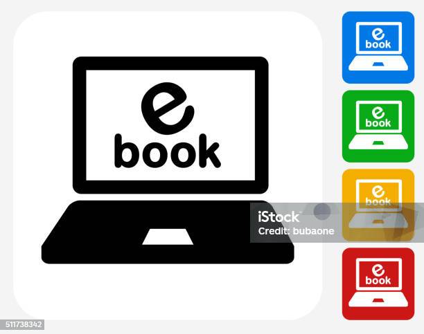 Membaca Online Icon Desain Grafis Datar Ilustrasi Stok Unduh Gambar