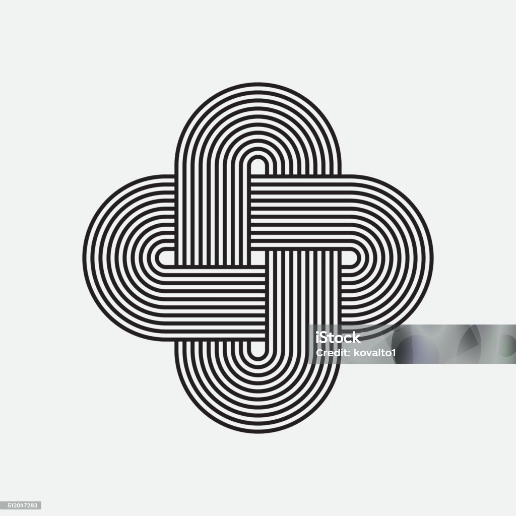 Twisted Lines Intertwined Pattern Isolated Object Stock Illustration