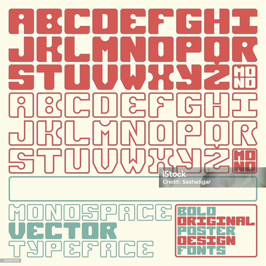 Monospace ラテン大胆なポスター Typefaces ます ベクトルます 書体のベクターアート素材や画像を多数ご用意 書体 まっすぐ アルファベット Istock