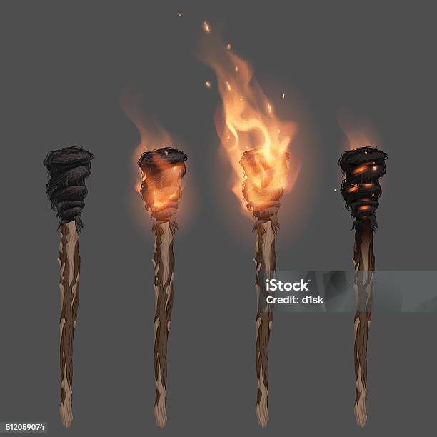 Torch 불꽃 성화에 대한 스톡 벡터 아트 및 기타 이미지 성화 불 목재 재료 Istock