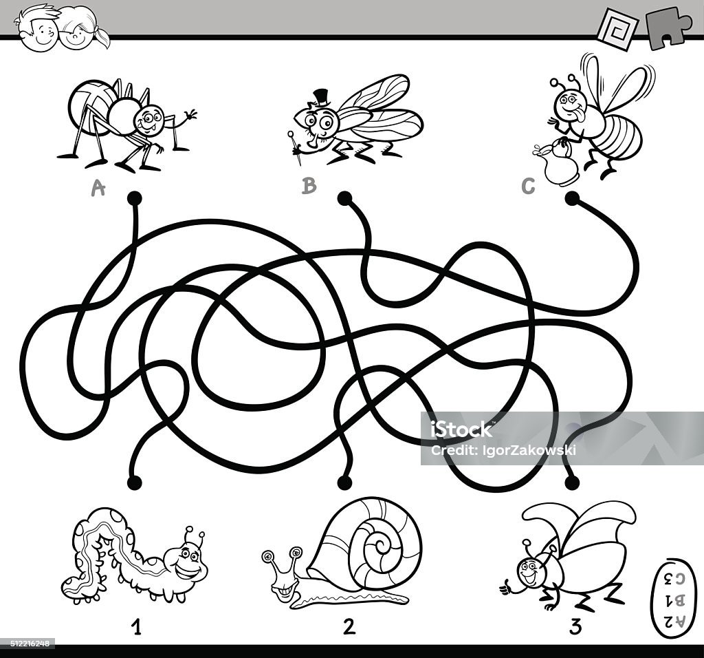 Maze Game Coloring Page Stockvectorkunst en meer beelden van De puntjes ... Maze Game Coloring Page Stockvectorkunst en meer beelden van De puntjes ...