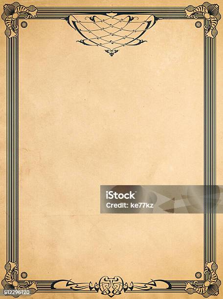 Latar Belakang Kertas Lama Dengan Perbatasan Bernasi Vintage Ilustrasi