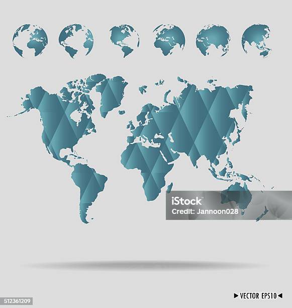 Vetores De Globos De Mapa E De Terra Do Mundo Ilustração Vetorial E