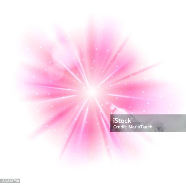 Pink Light Sunburst Background向量圖形及更多爆炸圖片 爆炸 粉紅色 光 Istock