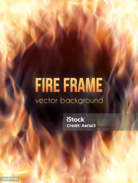 Burning Fire Frame Vector Fiery Background向量圖形及更多光圖片 光 危險 可燃性 Istock