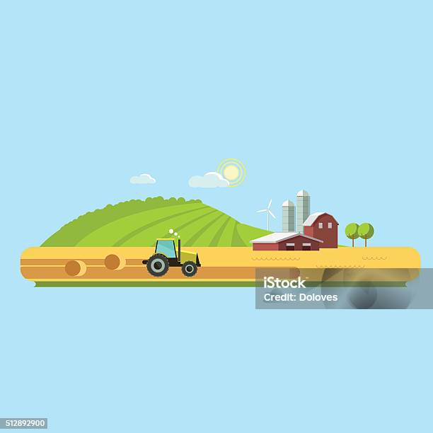Lanskap Pedesaan Dengan Ladang Bukit Dan Traktor Ilustrasi Stok - Unduh ... Lanskap Pedesaan Dengan Ladang Bukit Dan Traktor Ilustrasi Stok - Unduh ...