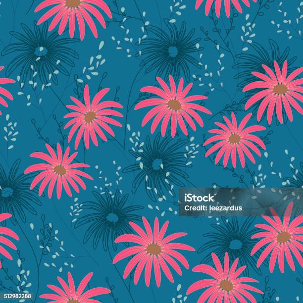 Floral Seamless Pattern With Delicate Flowers Handdrawing Vector