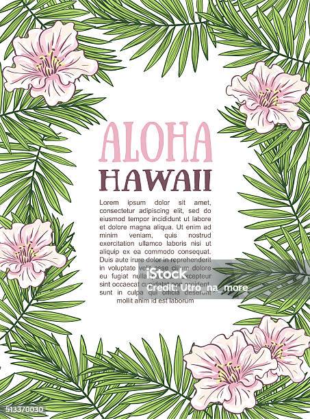 Aloha 하와이 일러스트 샤워룸 꽃 알로하 낱말에 대한 스톡 벡터 아트 및 기타 이미지 알로하 낱말 Luau 프레임